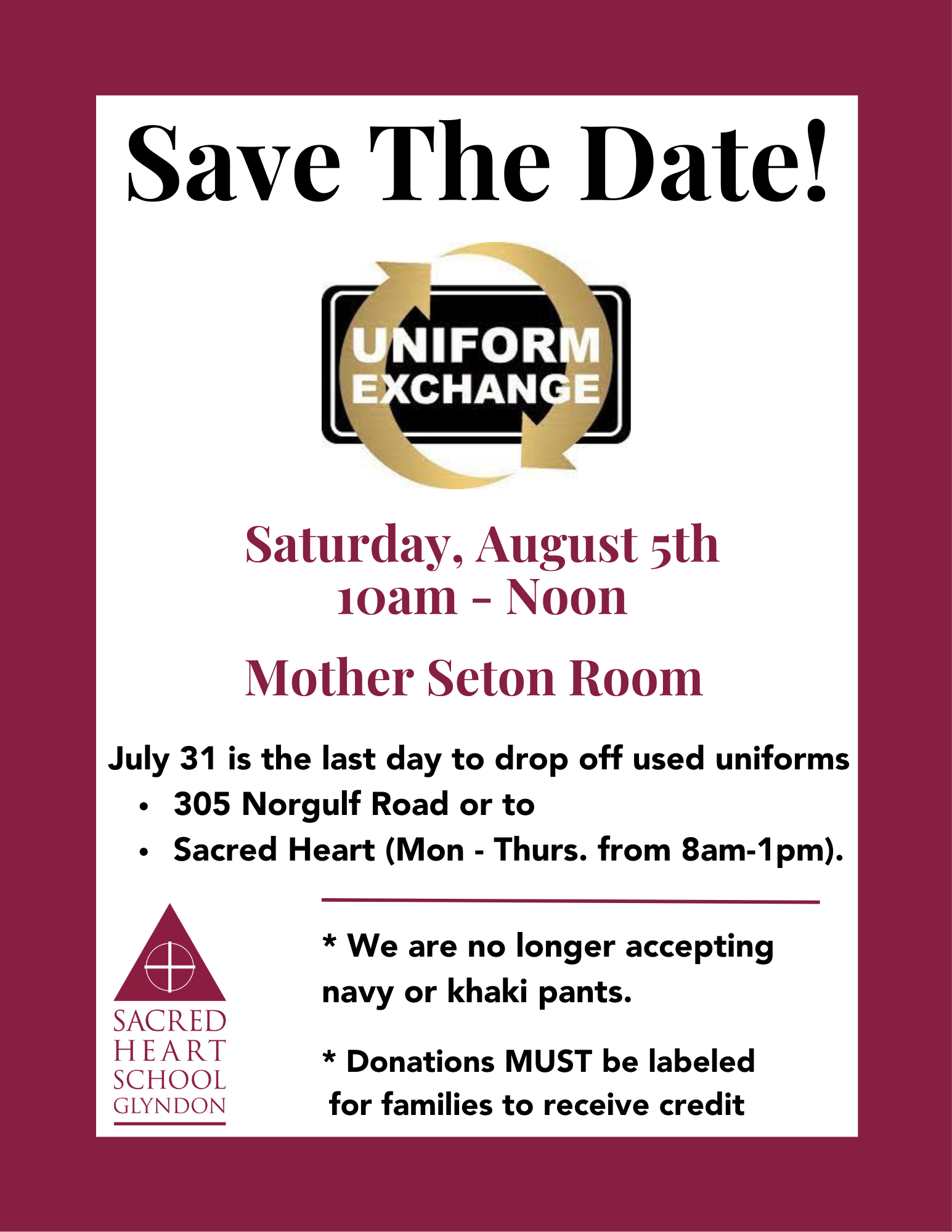 Uniform Exchange | The Sacred Heart School of Glyndon